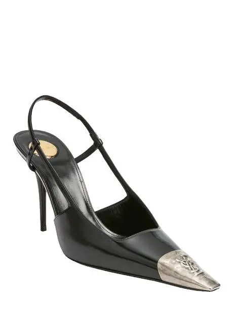 Saint Laurent Jeanne Slingback Pumps - Noir