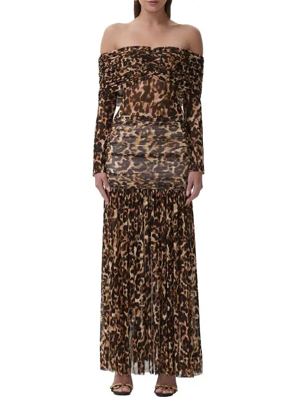 AFRM Emmeline Leopard Print Maxi Dress - Winter Animal