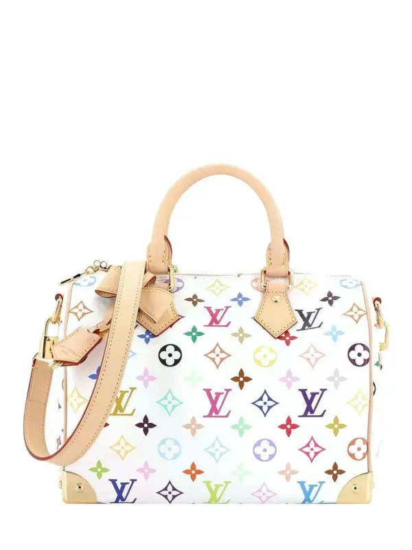 LOUIS VUITTON X Takashi Murakami Speedy Soft Bandouliere 25 Satchel Monogram Multicolor - White