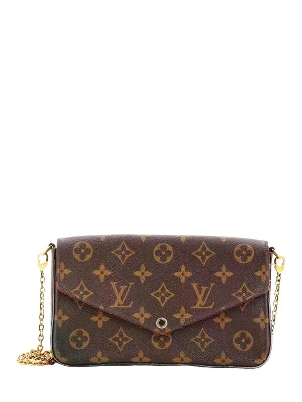 LOUIS VUITTON Felicie Pochette Monogram Canvas Crossbody Bag - Brown