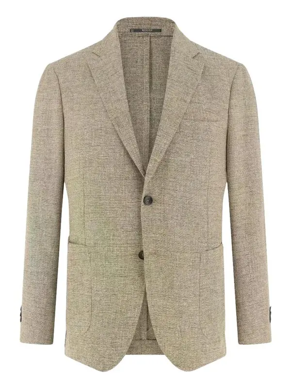 Boggi Milano Micro-textured Single-breasted Blazer - Neutrals