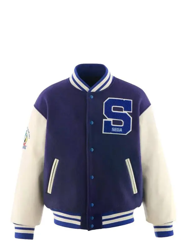 SAINT MXXXXXX Logo-appliqué Varsity Jacket - Blue