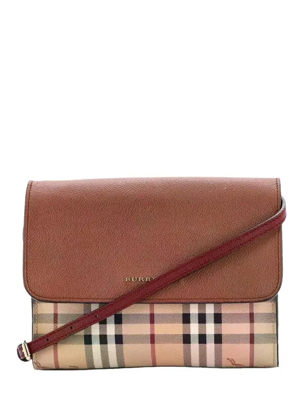 Burberry Loxley Haymarket Coated Canvas And Leather Crossbody Bag - Brown