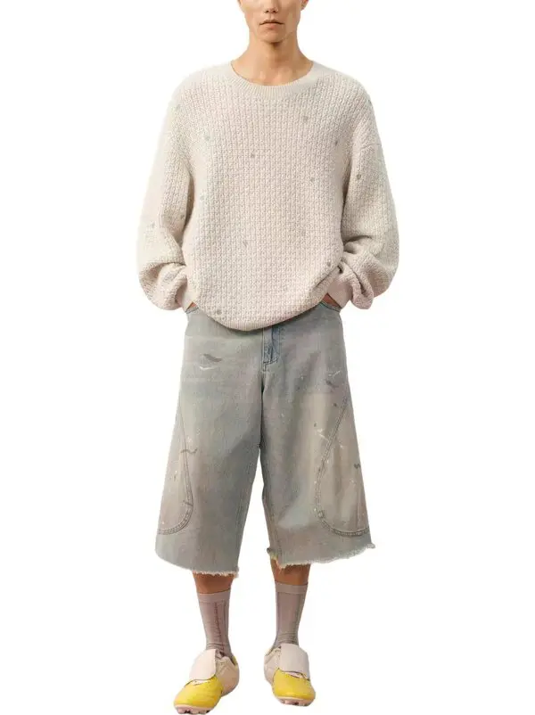 CROQUIS Heart-embroidered Pullover - Neutrals