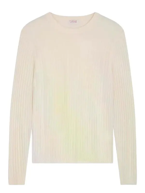FURSAC Wool Ribbed Knit Sweater - Neutrals