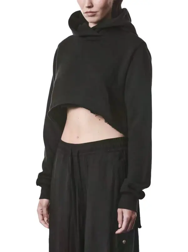 THOM KROM Cropped Slouchy Hoodie - Black