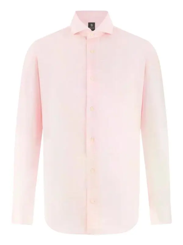 Boggi Milano Naples-collar Slim-fit Shirt - Pink
