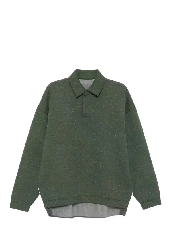 CROQUIS Polo-collar Sweatshirt - Green