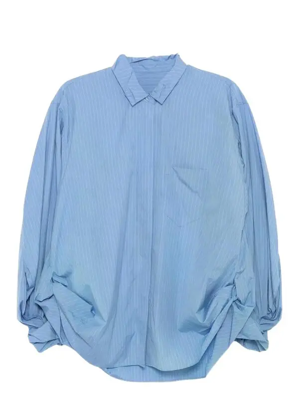 JNBY Striped Puff-sleeved Shirt - Blue