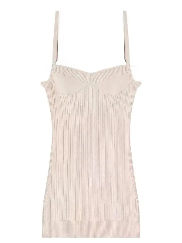 DIESEL Ribbed Mini Dress - Neutrals
