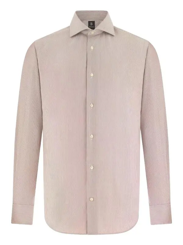 Boggi Milano Striped Windsor-collar Shirt - Neutrals