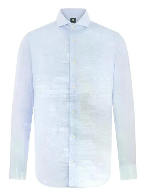 Boggi Milano Naples-collar Slim-fit Shirt - Blue