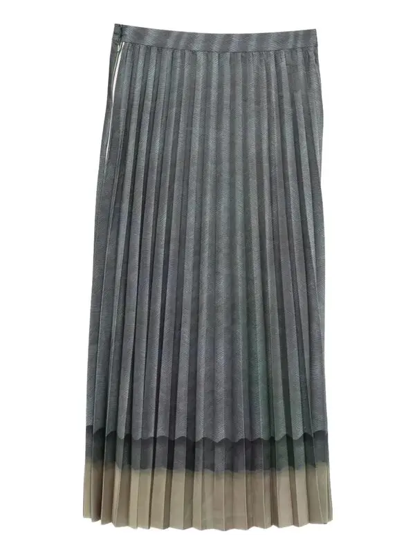 JNBY Patterned Pleated Midi Skirt - Grey