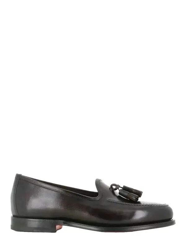 Santoni Tassel Leather Loafers - Brown