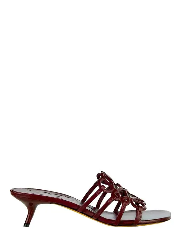 Loewe Anagram Cutout Heeled Sandals - Red