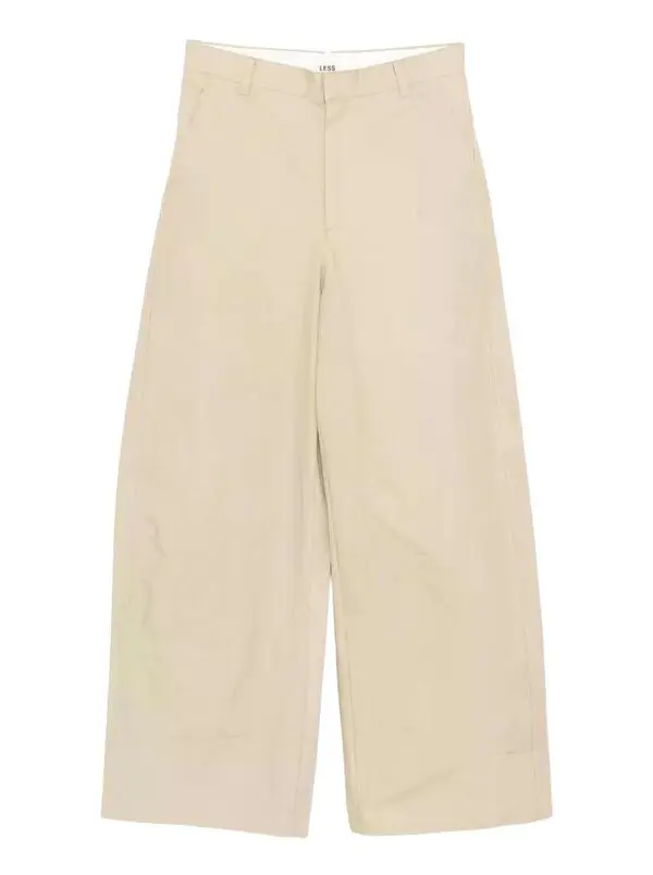 LESS Cotton Wide-leg Trousers - Neutrals