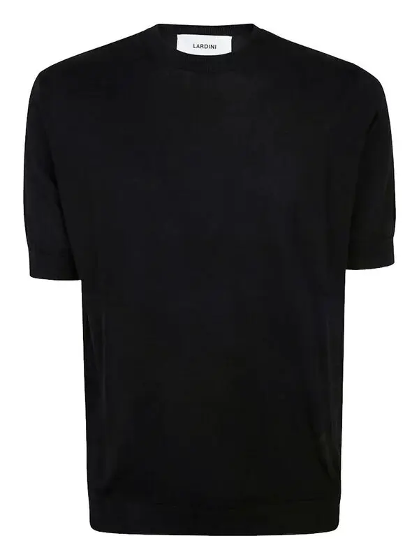 LARDINI Short-sleeve Knitted T-shirt - Black