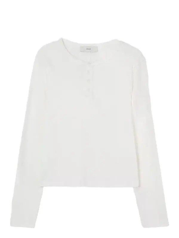 DUNST Buttoned Long-sleeve T-shirt - White