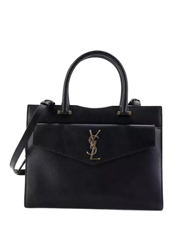 Saint Laurent Uptown Leather Medium Tote Bag - Black