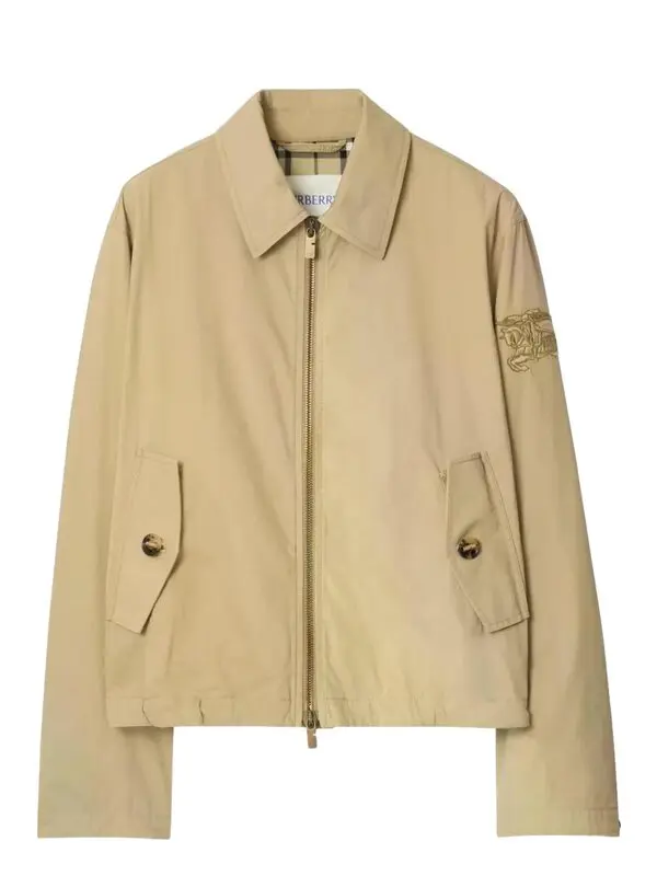 Burberry Logo-embroidered Jacket - Neutrals