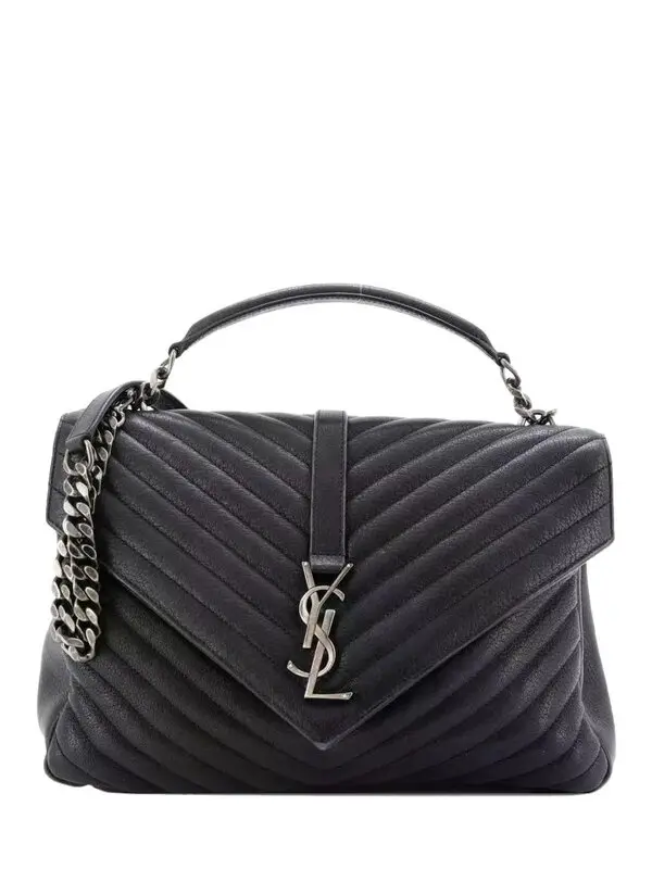 Saint Laurent Monogram College Large Shoulder Bag - Black