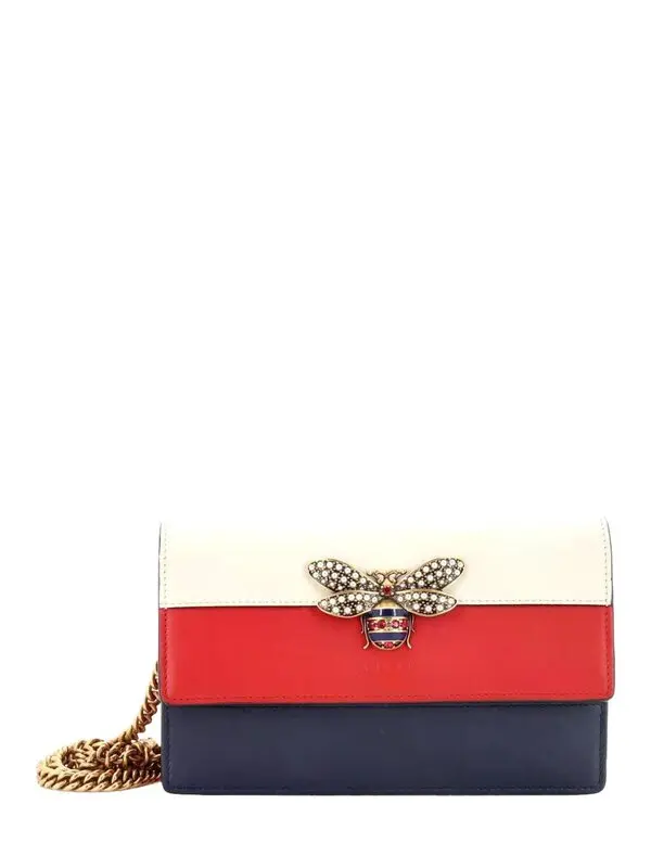 Gucci Queen Margaret Chain Wallet - Blue