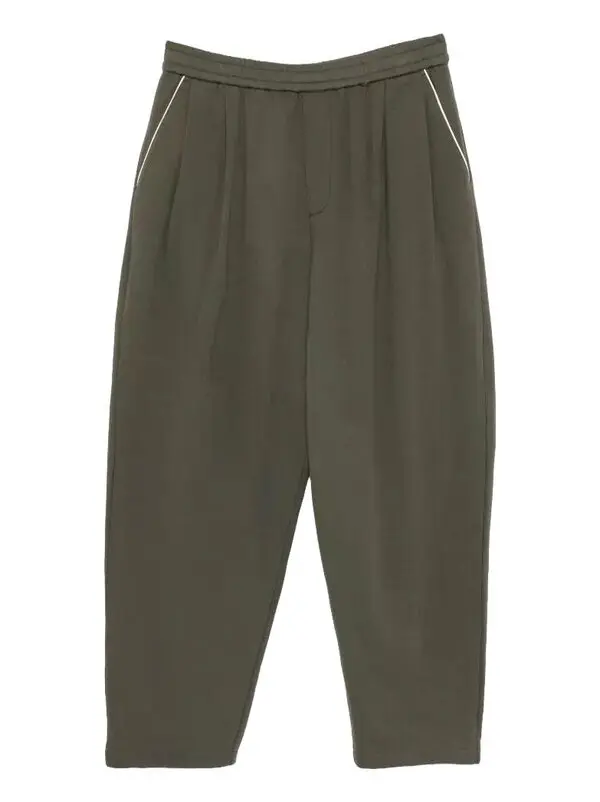 CROQUIS Cotton Drawstring Pants - Green