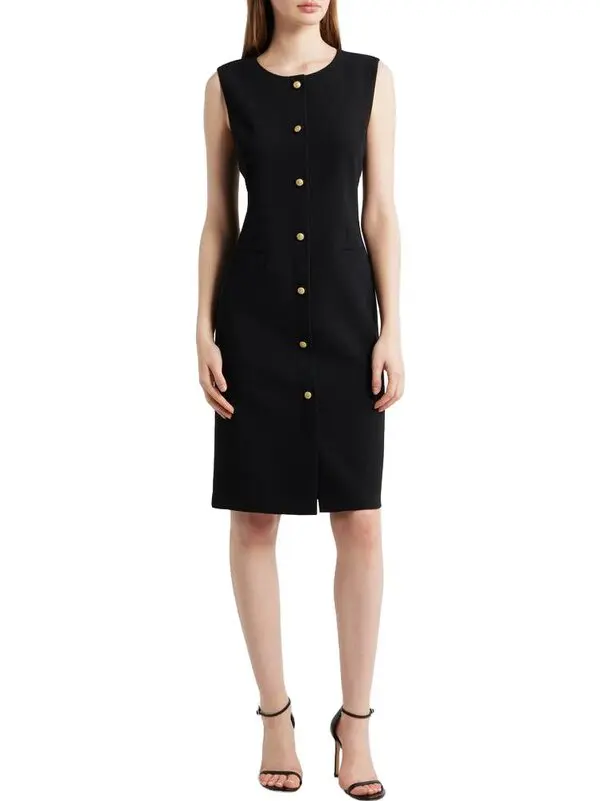 Kobi Halperin Briel Sleeveless Crepe Sheath Dress - Black