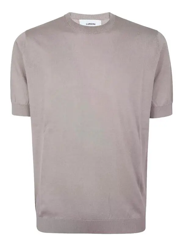 LARDINI Crew-neck Short-sleeve T-shirt - Neutrals