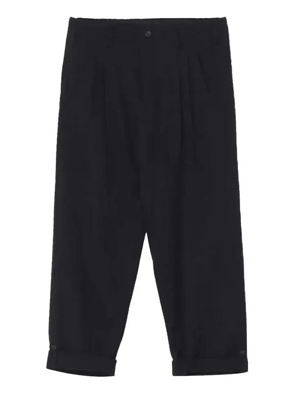 Y’s Pleated Wool Trousers - Black