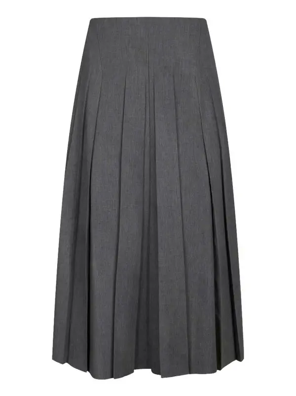 LESS A-line Midi Skirt - Grey
