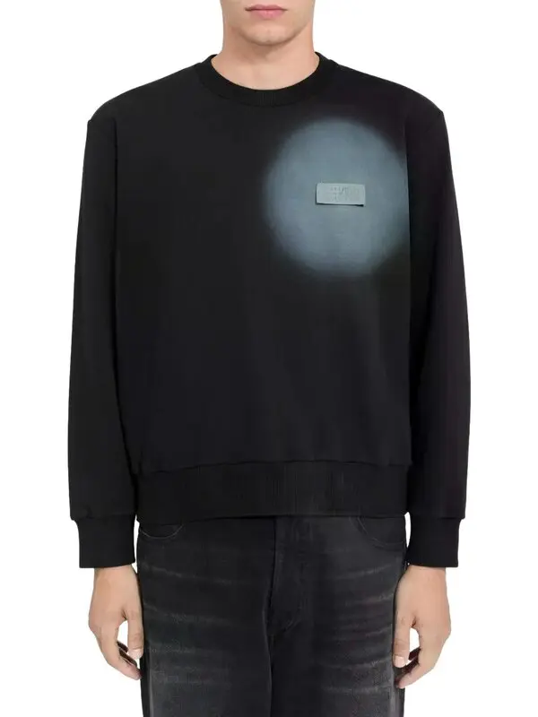 MAISON MARGIELA Logo Patch Spray-effect Sweatshirt - Black
