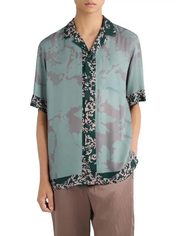 Dries Van Noten Carltone Short Sleeve Button-up Shirt - Petrol
