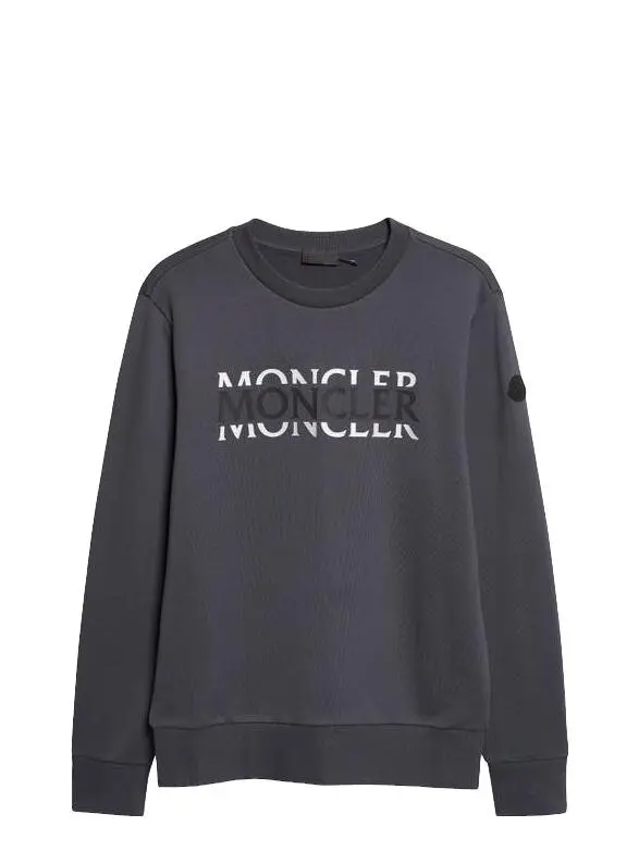 Moncler Logo Embroidered Sweatshirt - Anchor Grey