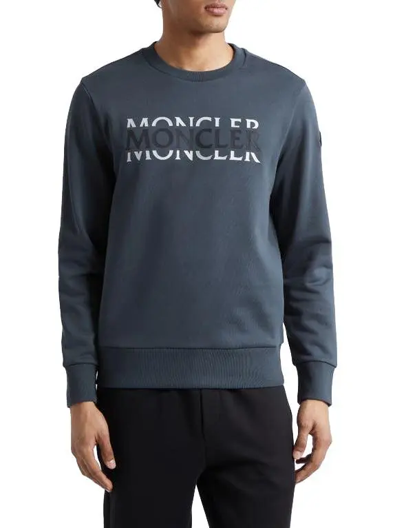 Moncler Logo Embroidered Sweatshirt - Anchor Grey