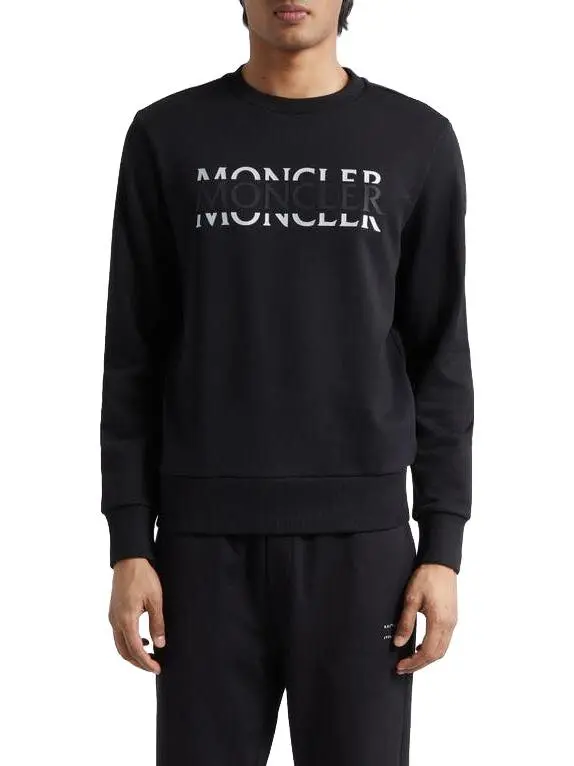 Moncler Logo Embroidered Sweatshirt - Black