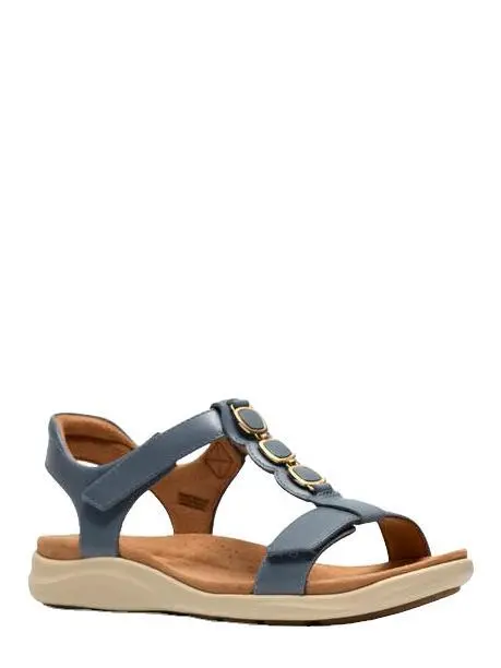 Clarks Kitly Gem Sandal - Denim Blue Leather