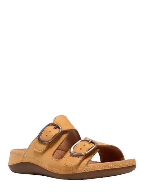 Clarks Cecily Step Sandal - Light Ochre Nubuck