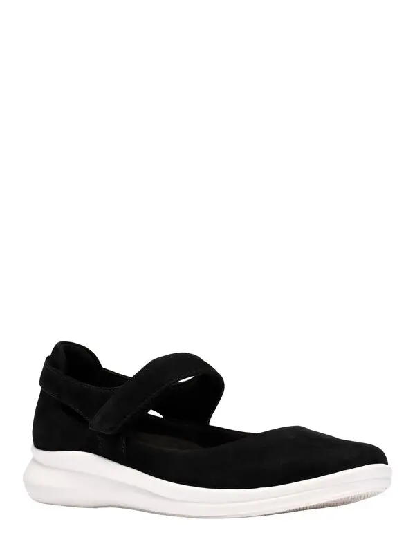 Clarks Lynell Mary Jane Flat - Black Nubuck