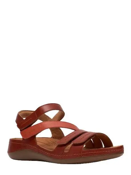Clarks Cecily Strappy Sandal - Burnt Orange Combo