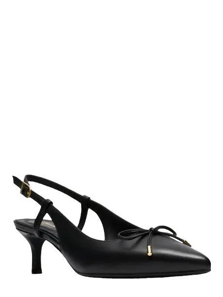 Clarks Zarey Bow Slingback Pumps - Black Leather