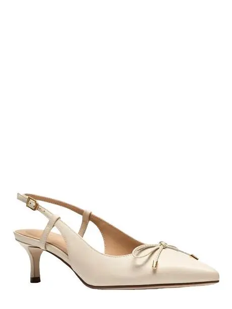 Clarks Zarey Bow Slingback Pumps - Cream Leather