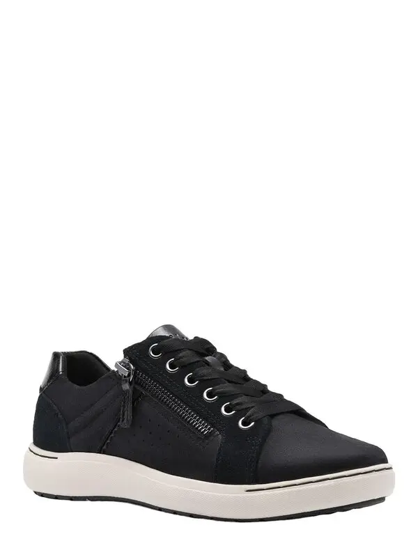 Clarks Nalle Zen Leather Sneaker - Black Interest