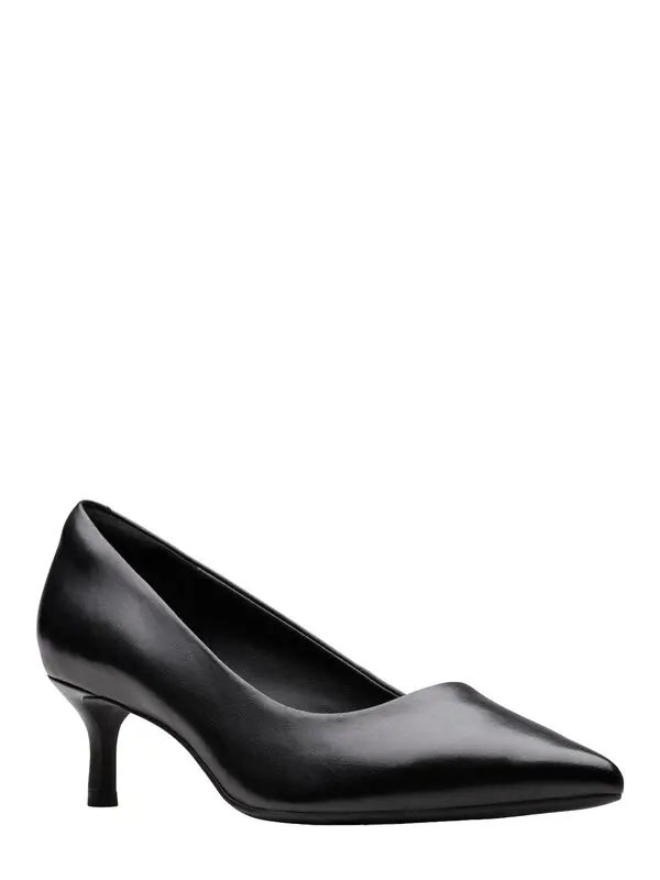 Clarks Zarey Court Pointed-toe Pumps - Black Leather