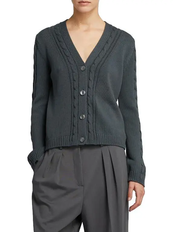 MM BY MAX MARA Master Cable Stitch Cardigan - Oil