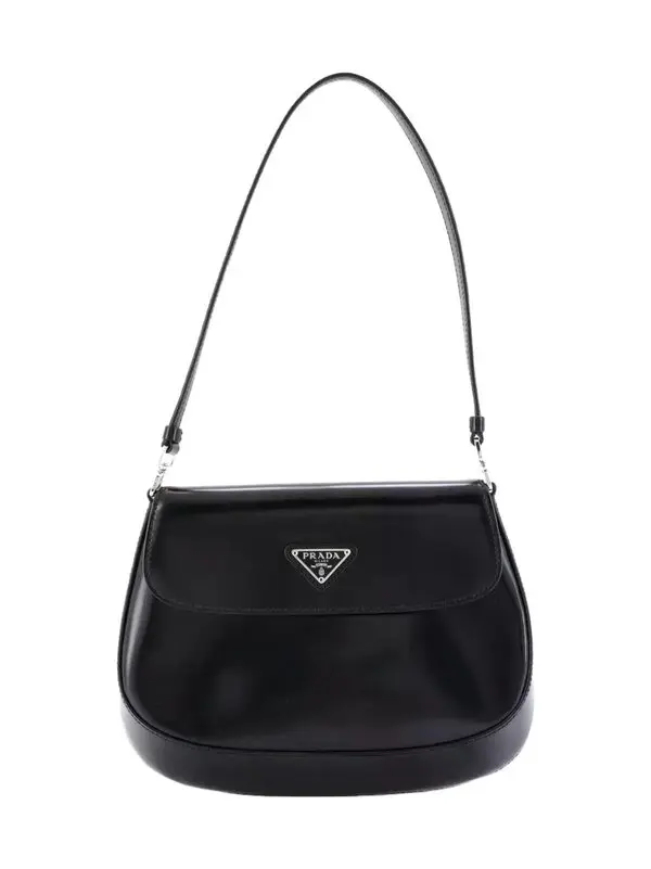 Prada Cleo Flap Shoulder Bag Spazzolato Leather - Black
