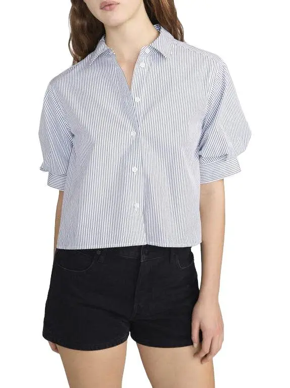 FRAME The Billow Sleeve Shirt - Navy Stripe