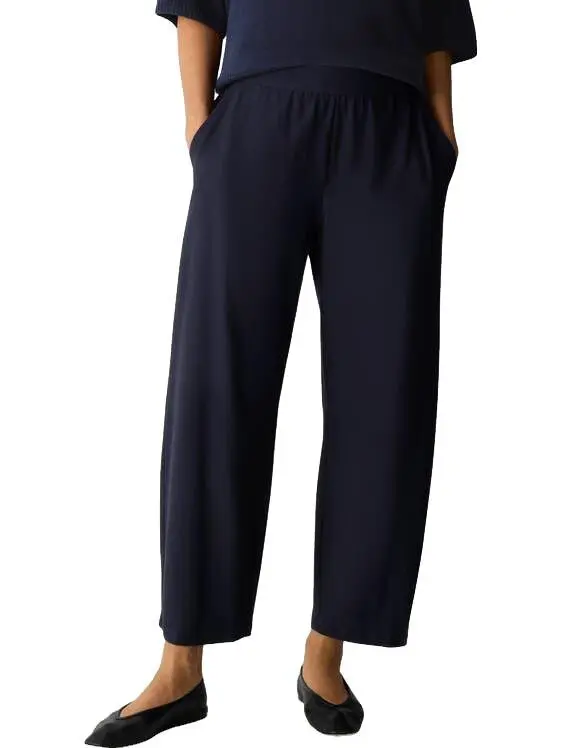 Eileen Fisher High-waisted Ankle Pants - Ink