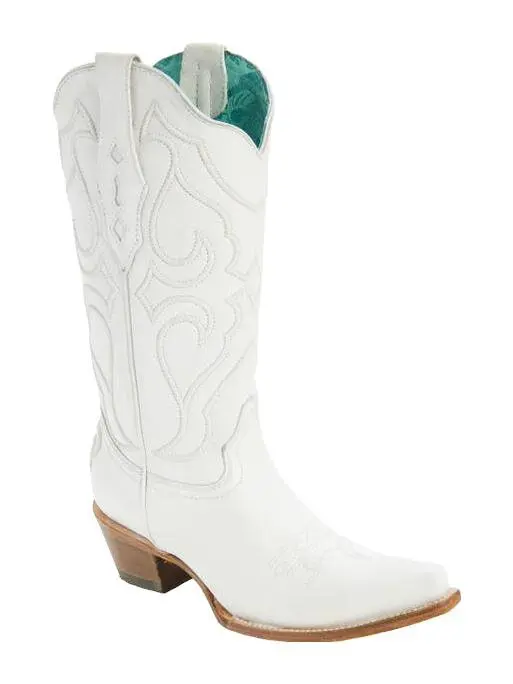 CORRAL Embroidered Western Boots - White