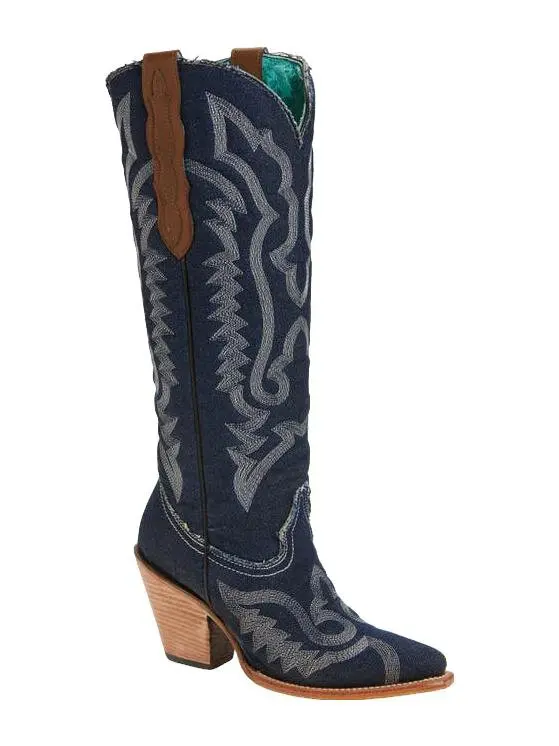 CORRAL Embroidered Western Boots - Denim